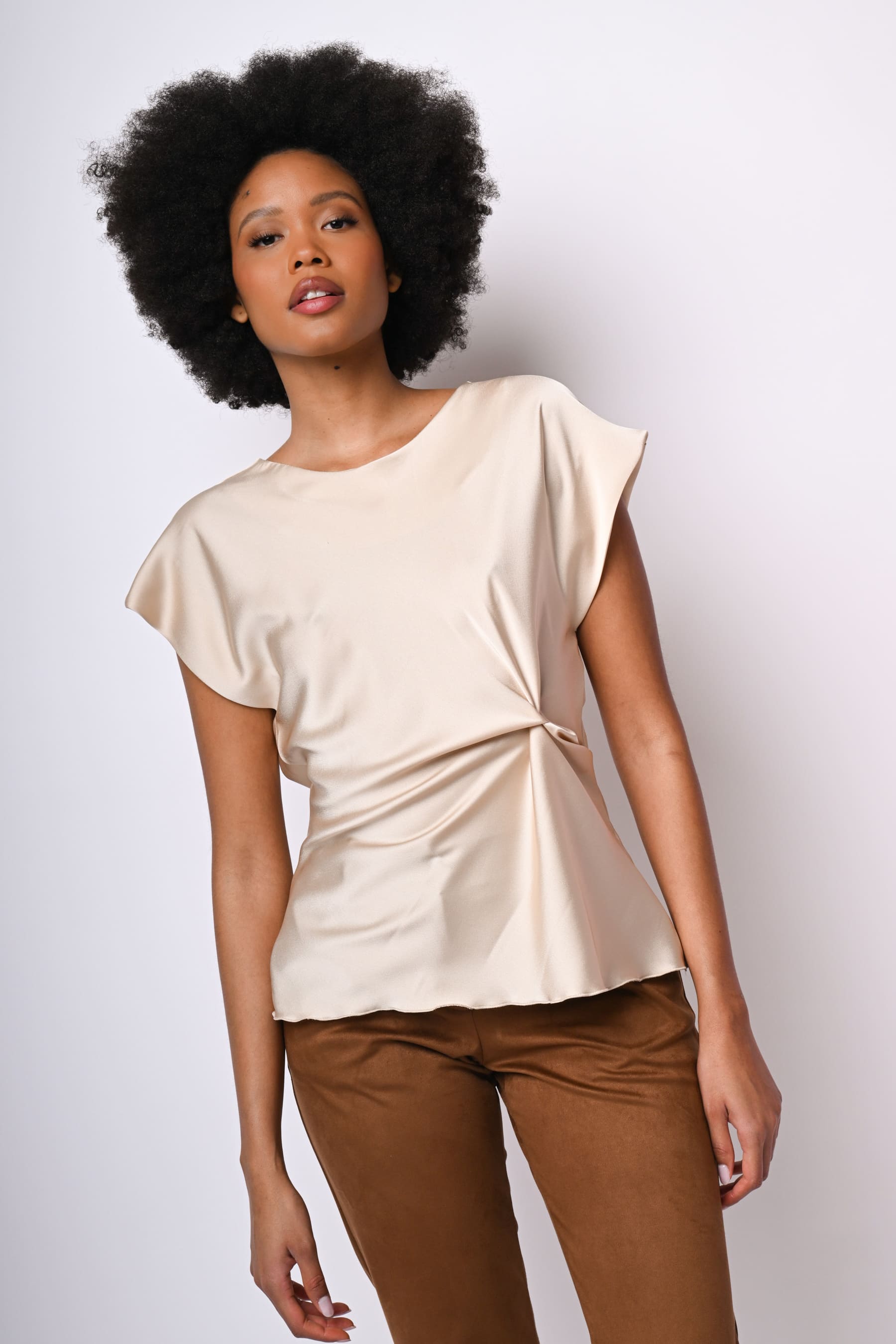 Side knot satin top – Nunalie-europa